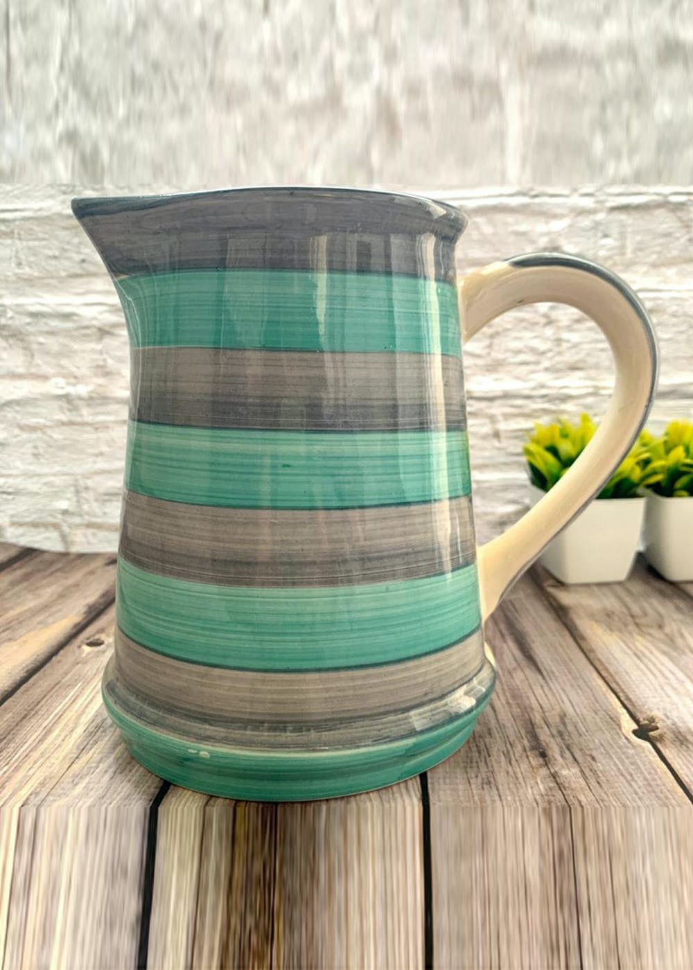 Get Green and Grey Ceramic Jug at ₹ 700 | LBB Shop