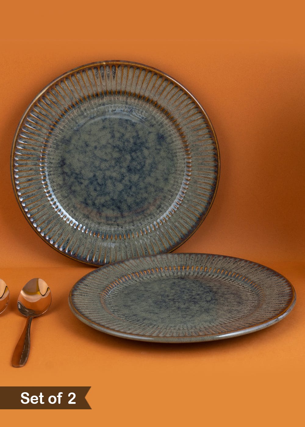 Get Dark Grey Dinner Plate - Set of 2 at ₹ 1199 | LBB Shop