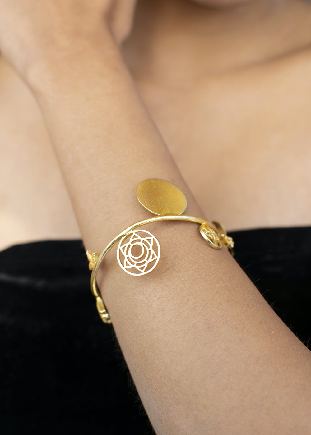 Get Golden Multi Charm Handcuff at ₹ 799 | LBB Shop