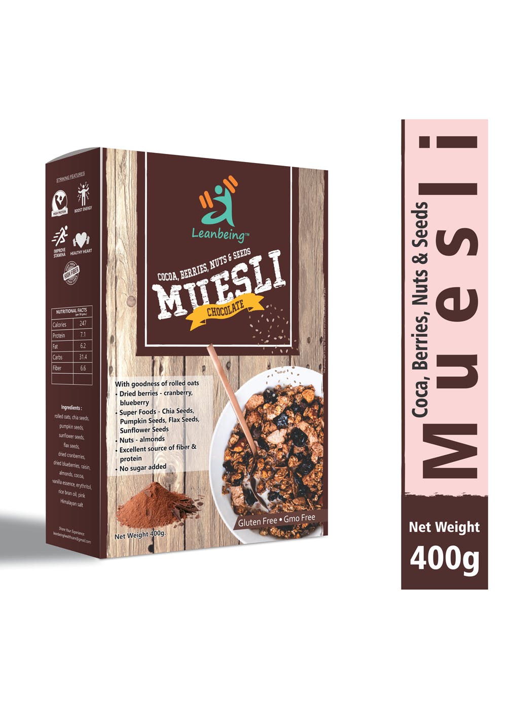 Get Dark Chocolate Muesli, Berries, Nuts & Seeds 400g at ₹ 379 | LBB Shop