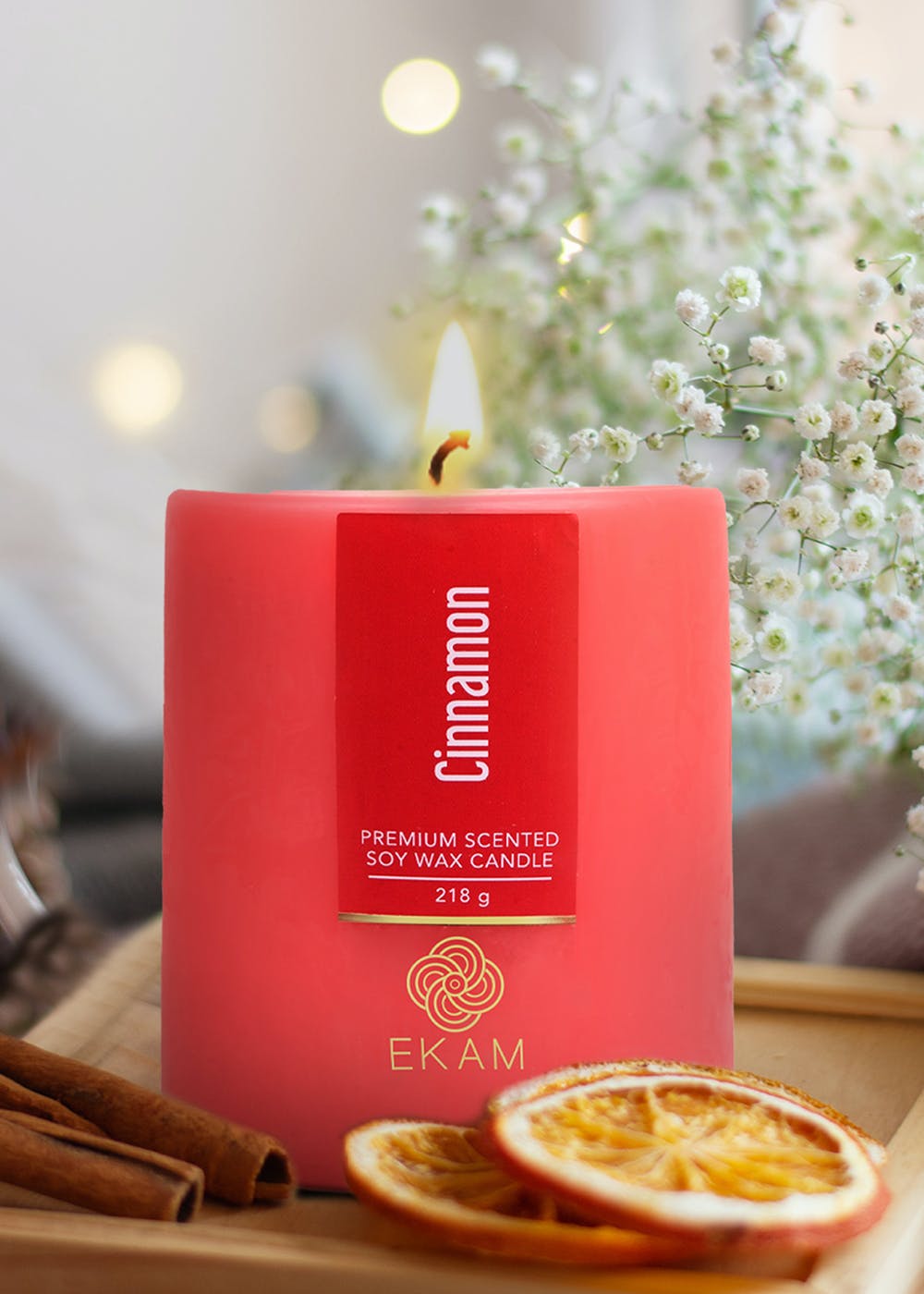 Get Cinnamon Pillar Soy Wax Scented Candle at ₹ 500 | LBB Shop