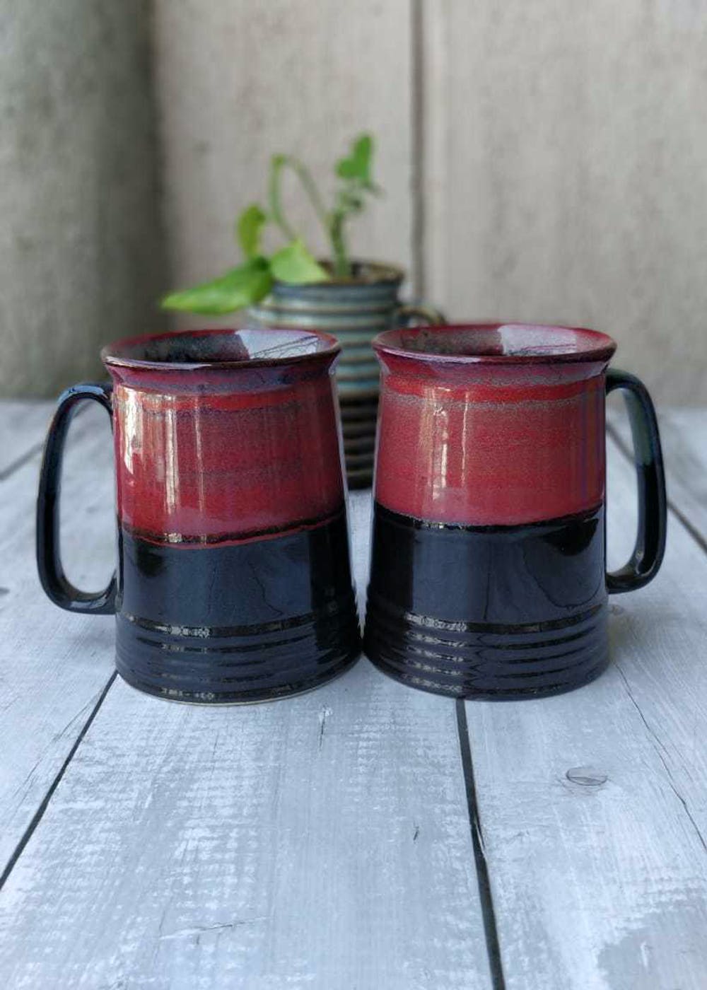 Get Red and Black Beer Mug - Set of 2 at ₹ 1350 | LBB Shop