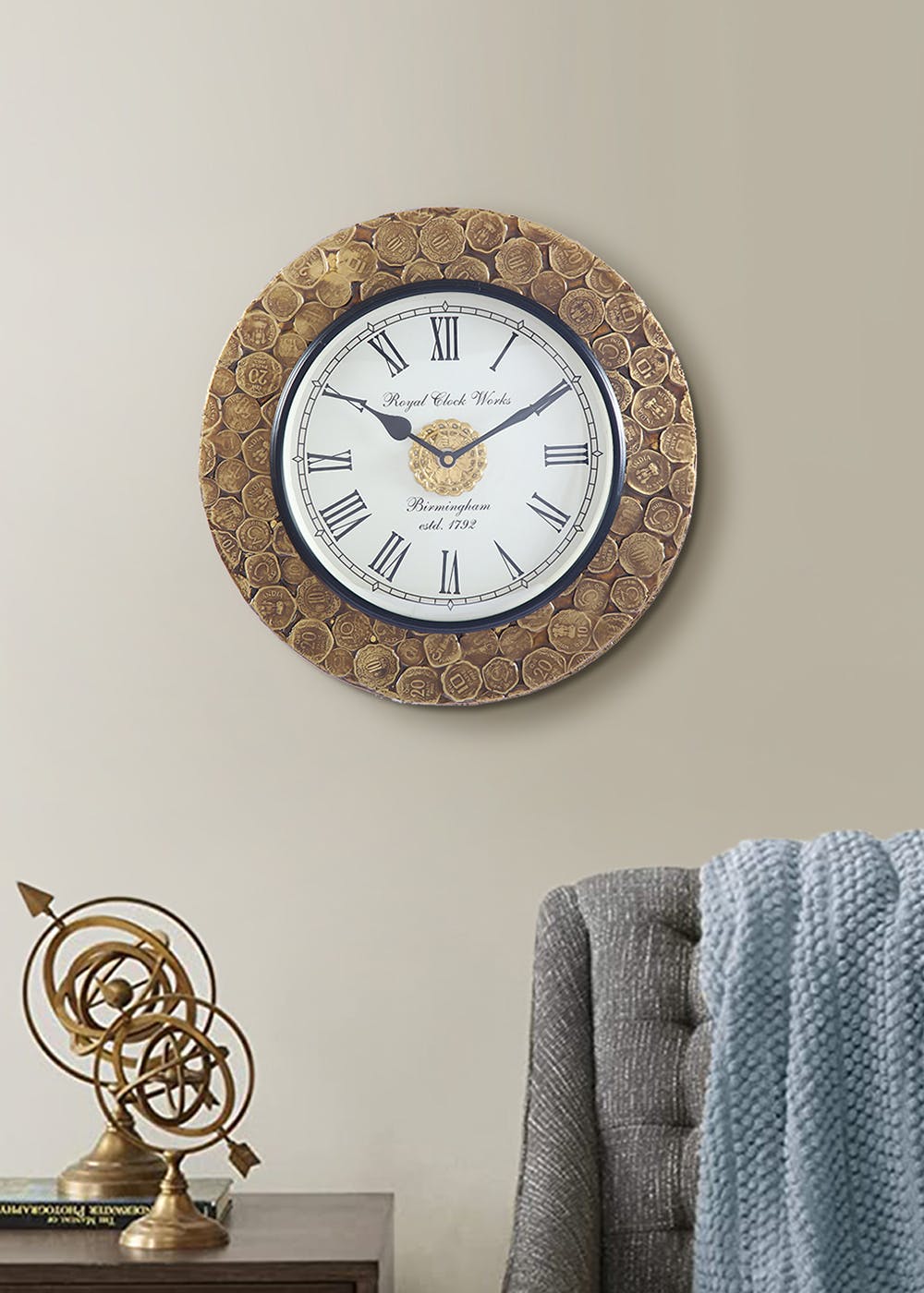 Get Designer Brass Wall Clock at ₹ 3099 | LBB Shop
