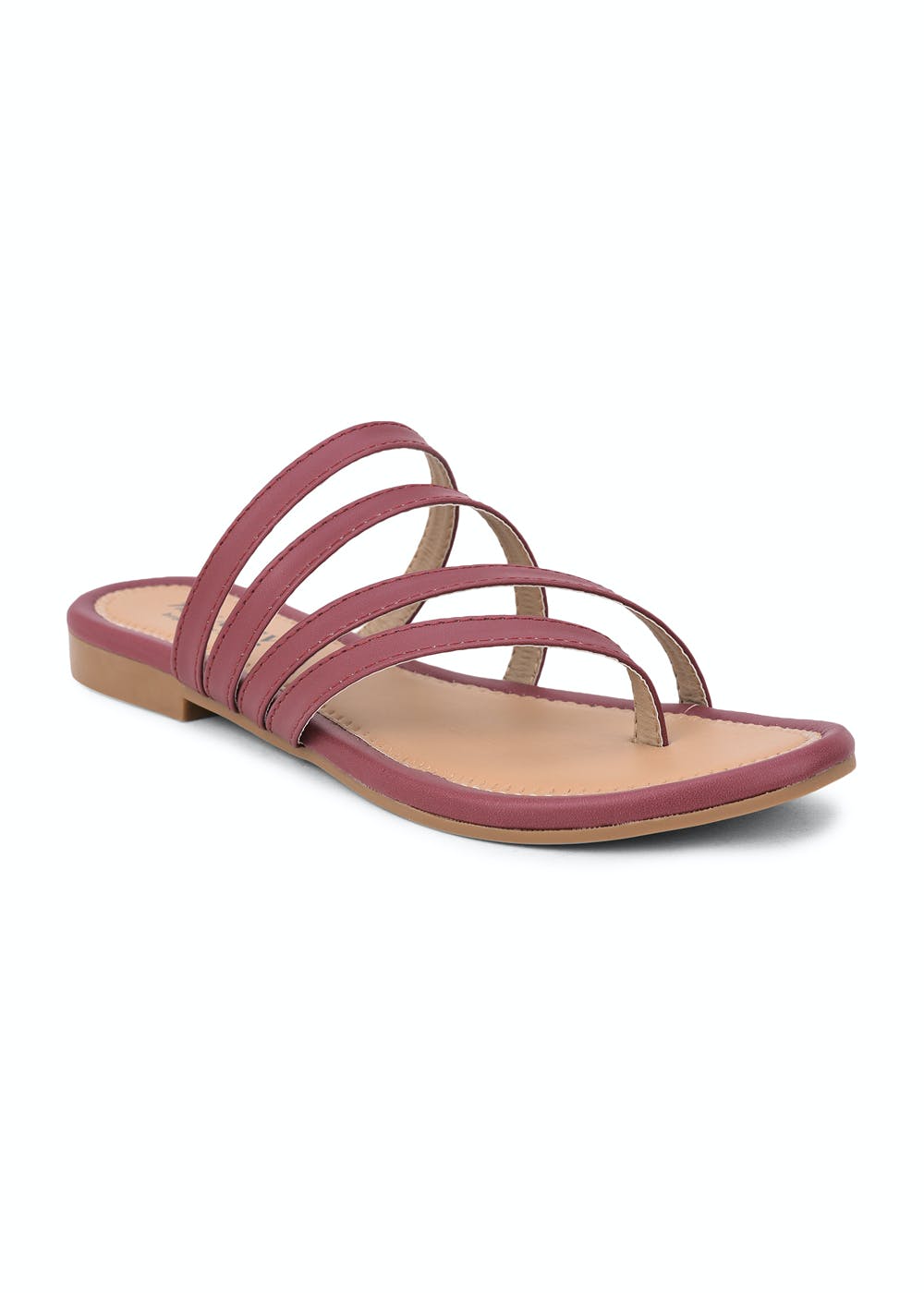 Get Multistraped Maroon Slides at ₹ 399 | LBB Shop