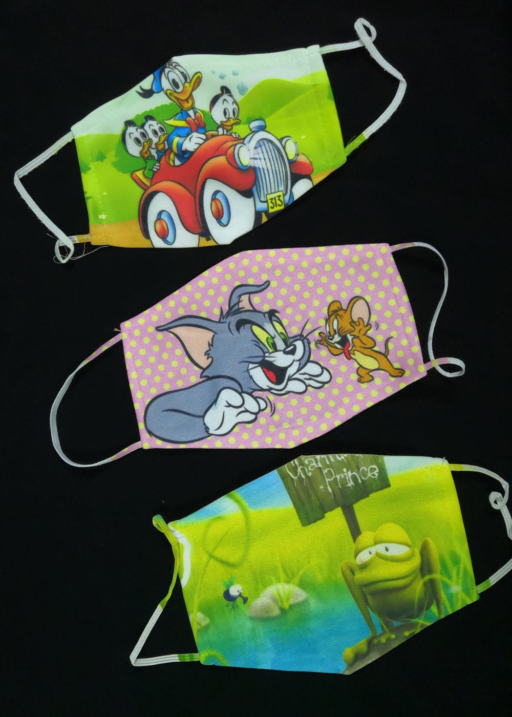 Get Double Ply Pure Cotton Printed Mask-Tom& Jerry, Donald Duck & Frog ...