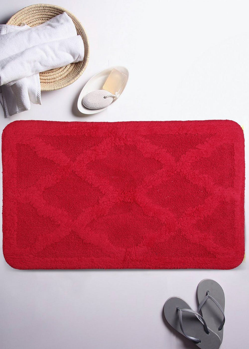 Get Anti-Slip Cotton Rasberry Bathmat at ₹ 499 | LBB Shop