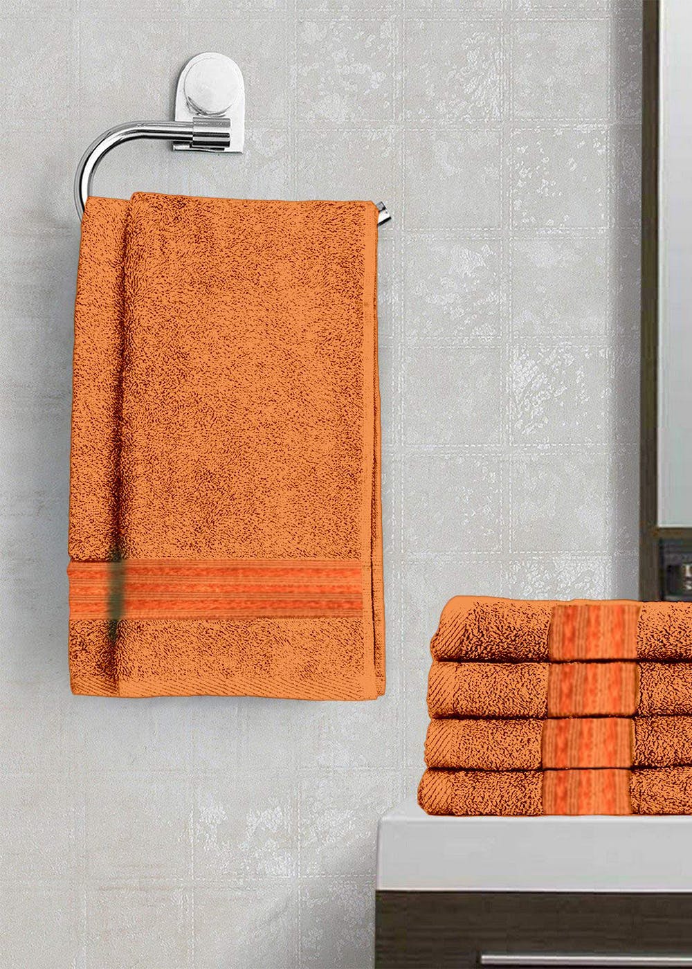 Get Orange Cotton Hand Towel - Set Of 6 at ₹ 894 | LBB Shop
