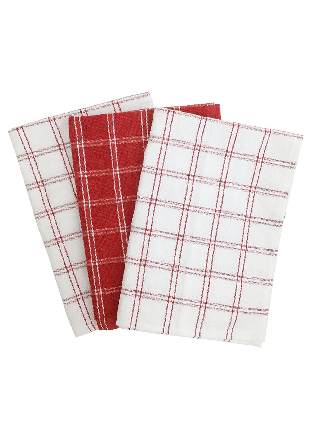 Get Red Checks Thick Terry Tea Dish Towel - Set Of 3 at ₹ 429 | LBB Shop