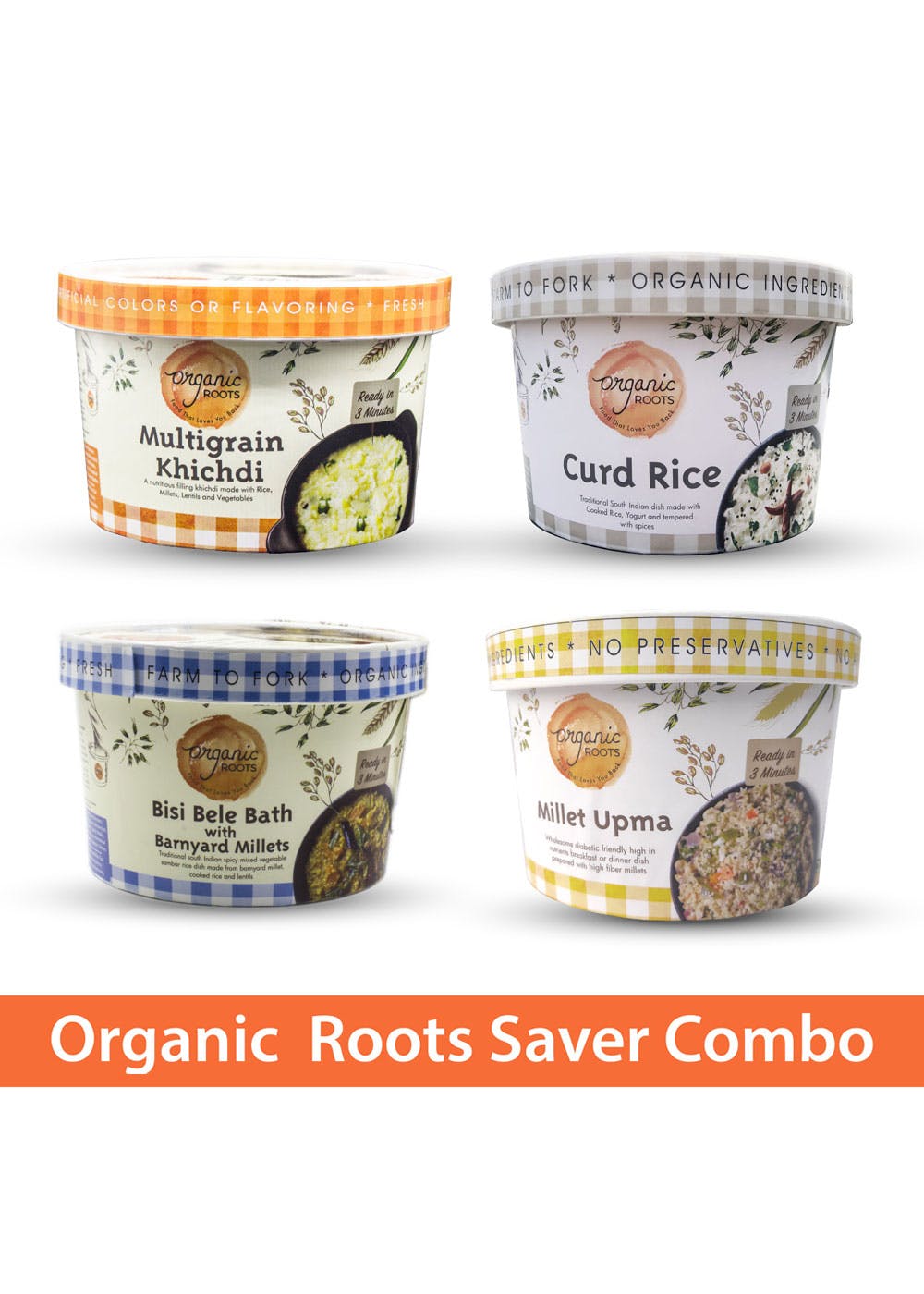 Get Multigrain Khichdi, Bisi Belle Bath, Millet Upma & Curd Rice Combo ...