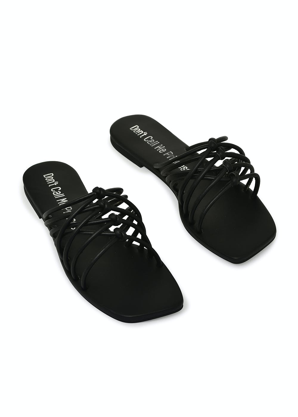 Get Black Knotted Criss-Cross Flats at ₹ 999 | LBB Shop
