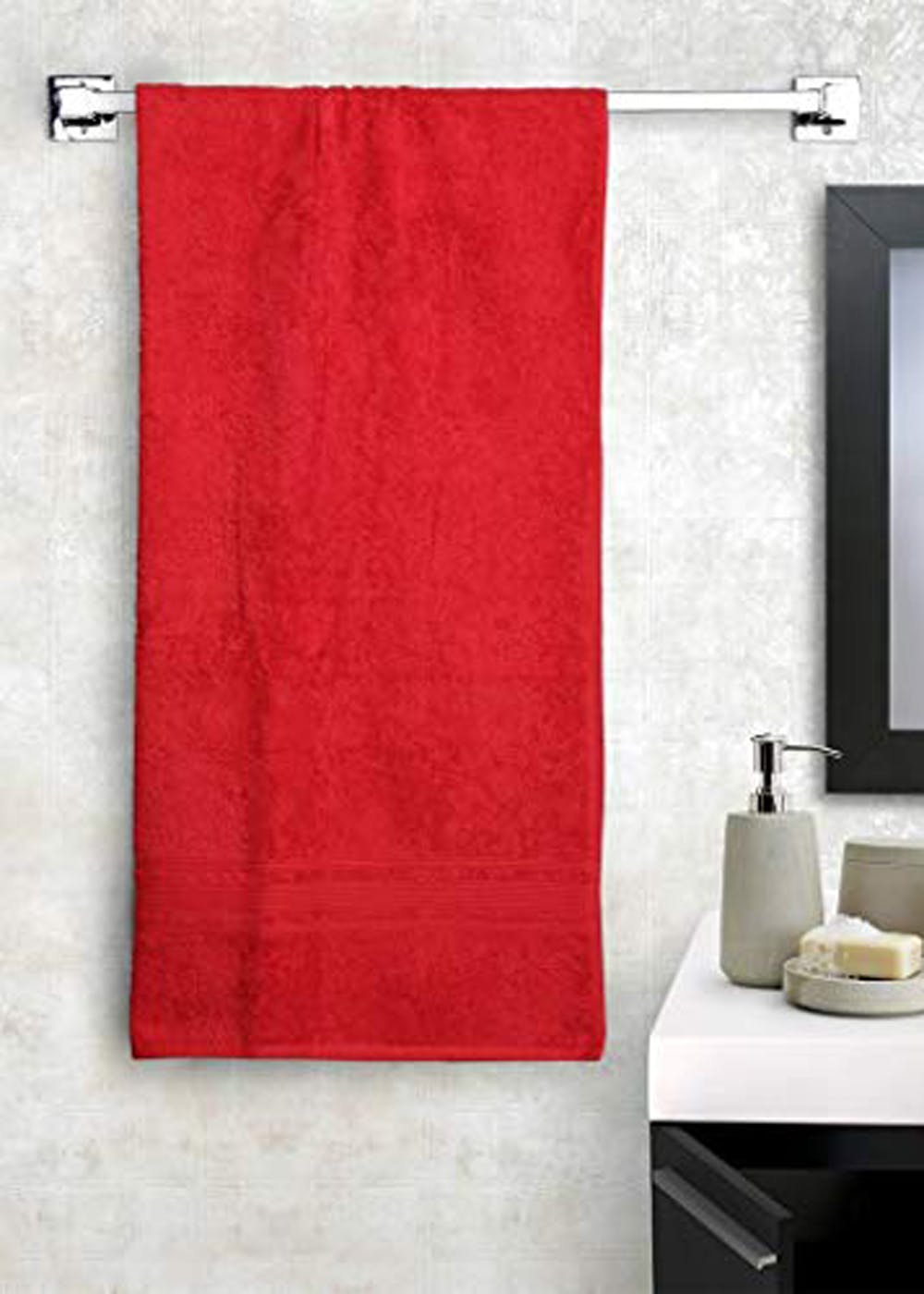 Get Ultra Absorbent Cotton Red Bath Towel at ₹ 349 | LBB Shop