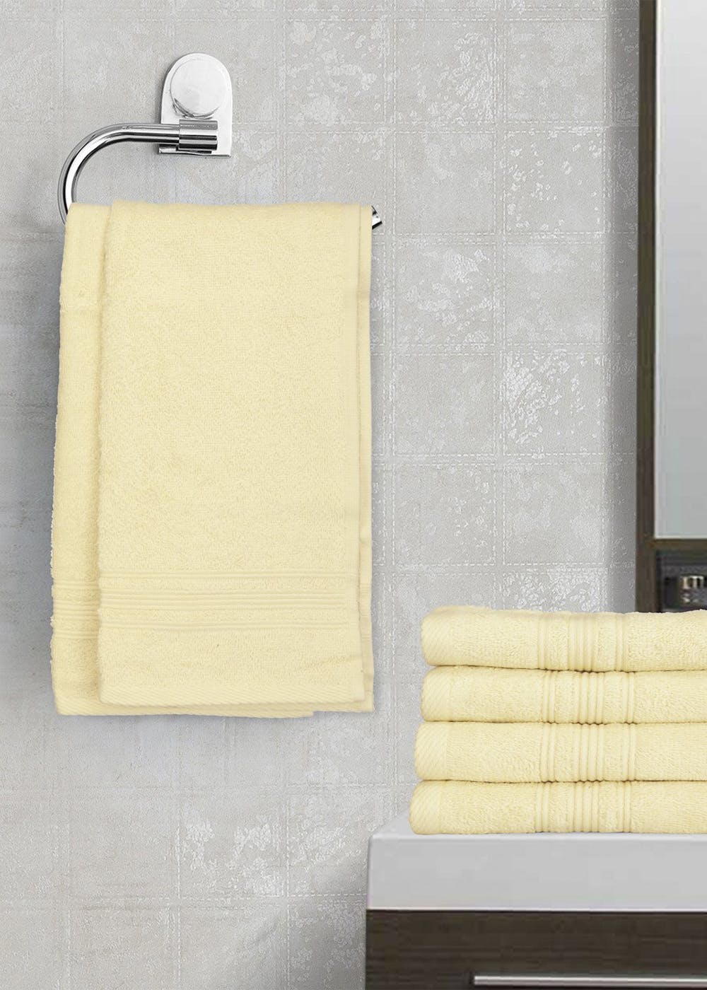 Get Cream Super Soft And Fluffy Hand Towel - Set Of 6 at ₹ 774 | LBB Shop