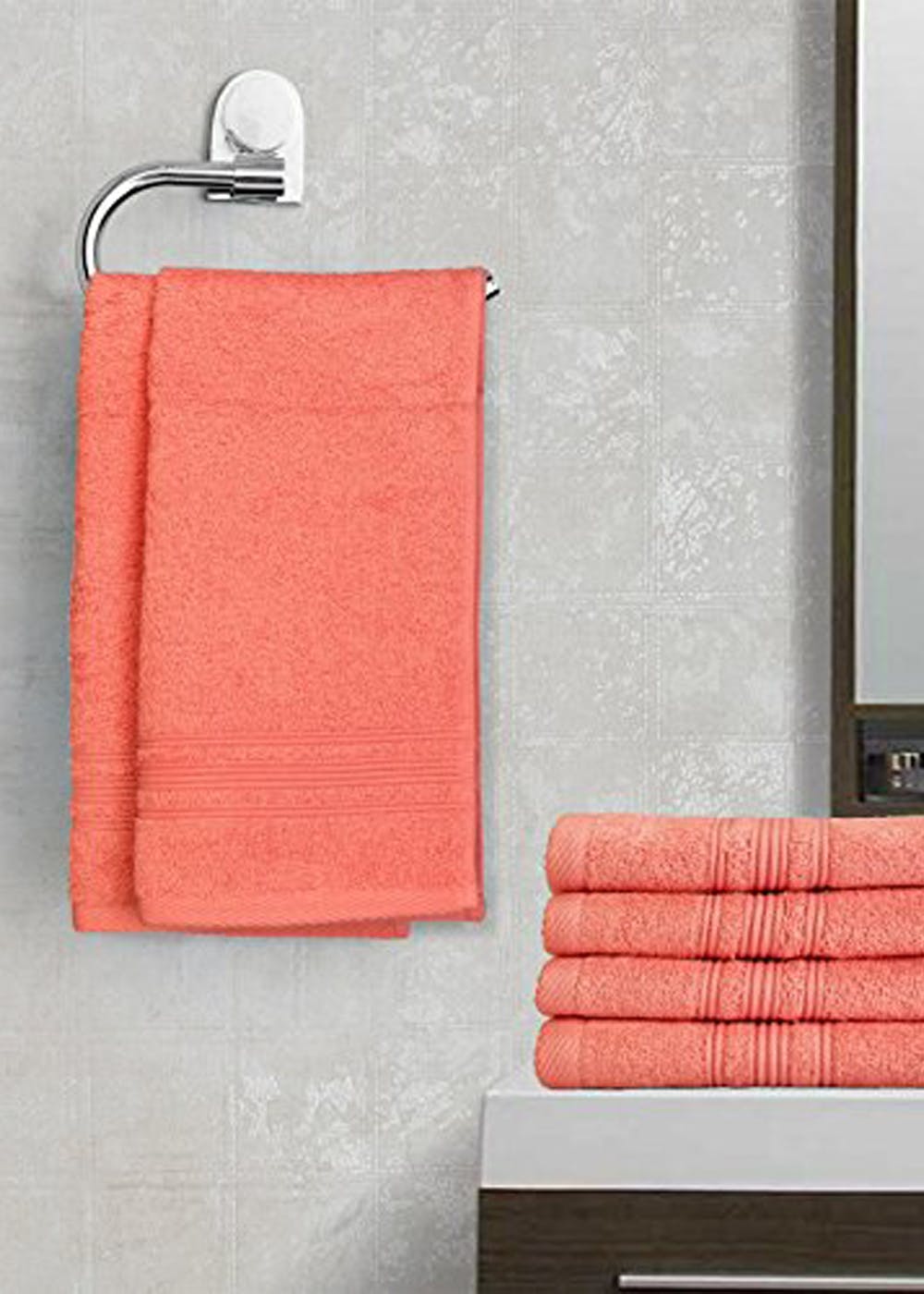 Get Peony Pink Super Soft And Fluffy Hand Towel - Set Of 6 at ₹ 774 ...