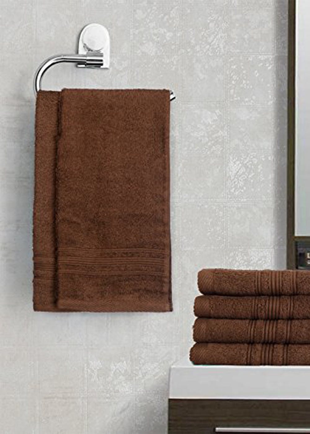 Get Chocolate Brown Super Soft And Fluffy Hand Towel - Set Of 6 at ...