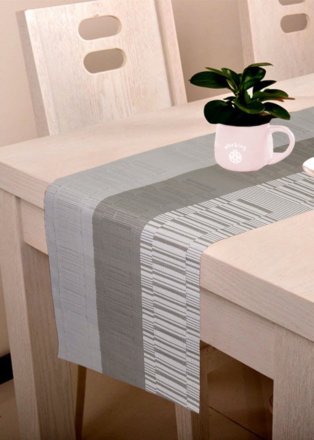 Get Grey Bucket Weave Waterproof And Heat Resiscreamt Pvc Runner (30 X ...