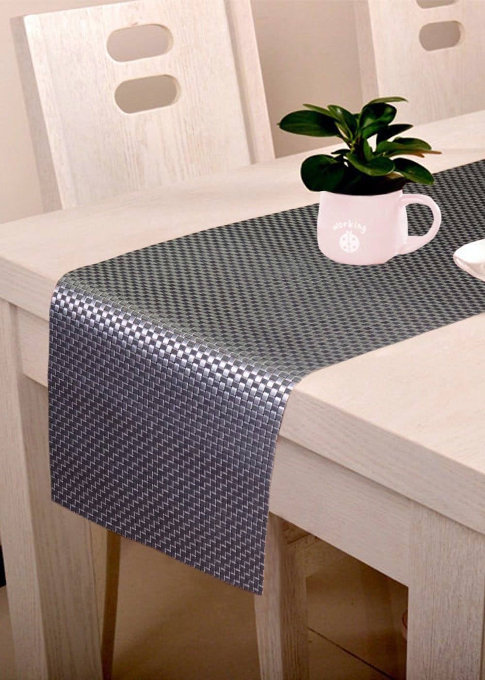 Get Black & White Waterproof And Heat Resiscreamt Pvc Runner (30 X 180 ...