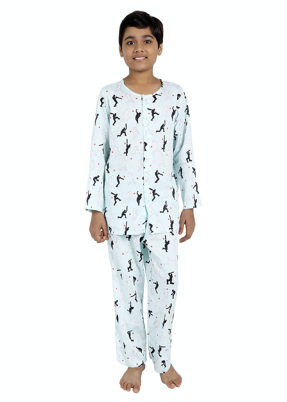 Get Cricket Print Pure Cotton Nightsuit at ₹ 1630 | LBB Shop