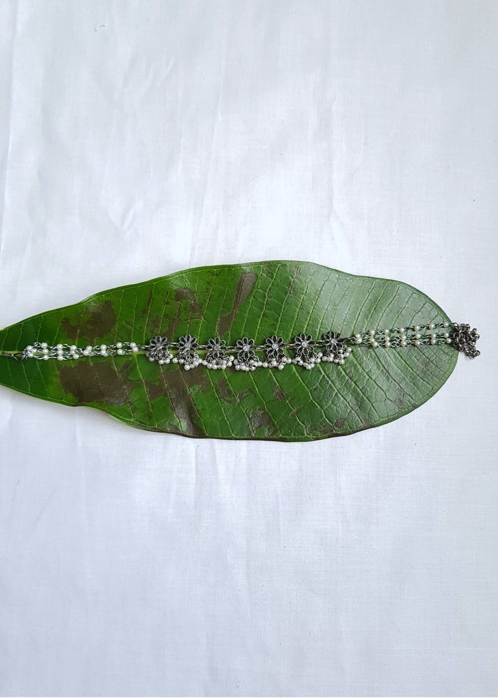 Get Floral Choker with Pearl Strings at ₹ 1295 | LBB Shop