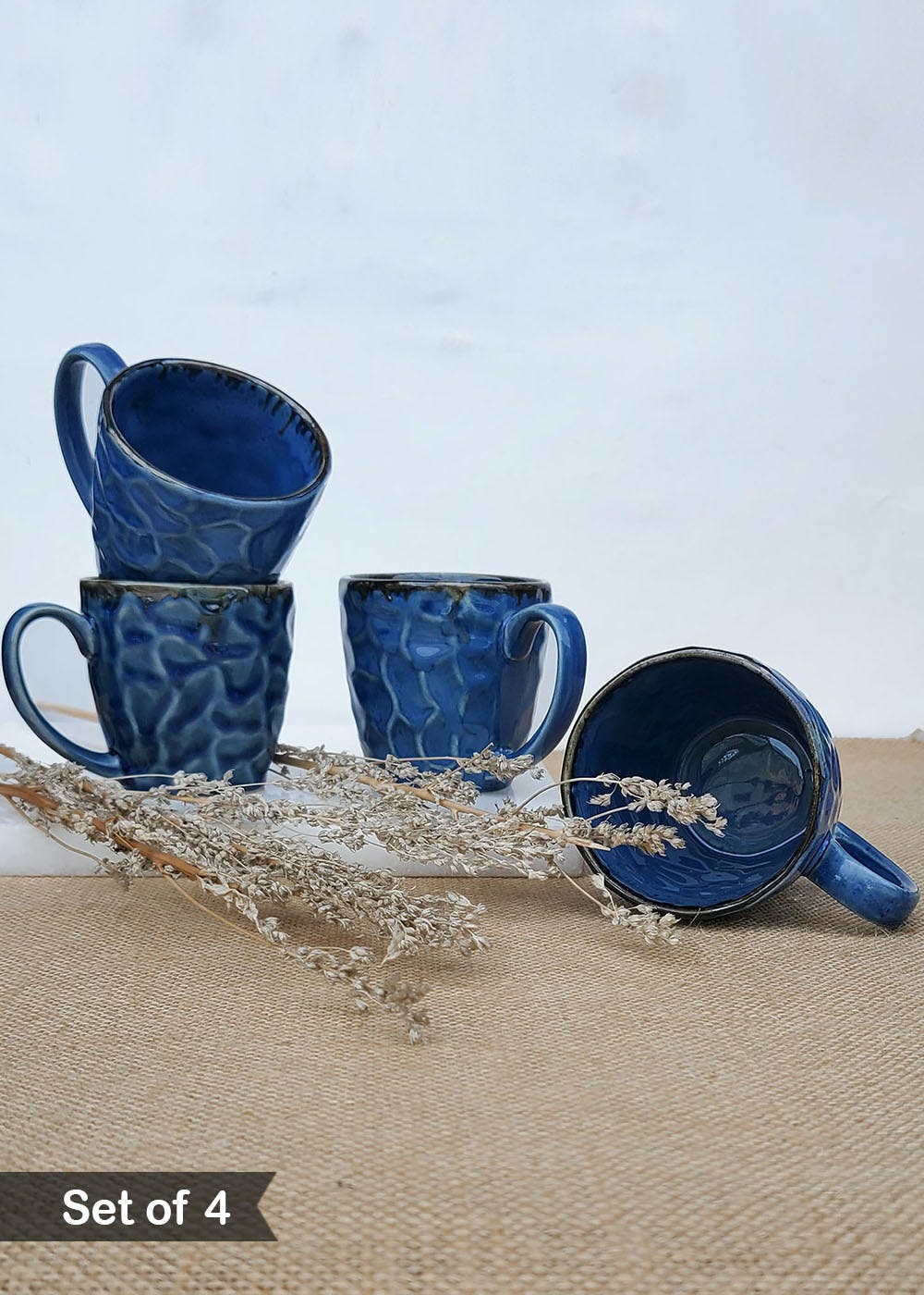 Get Dark Blue Tea Mugs - Set of 4 at ₹ 799 | LBB Shop