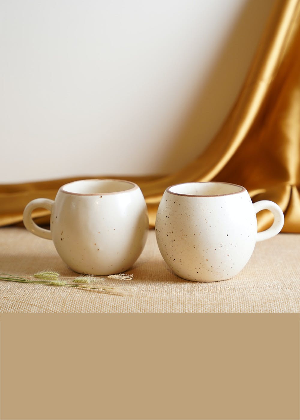 Get Ceramic Cream Dotted Tea And Coffee Mug (Set Of 2) at ₹ 649 | LBB Shop