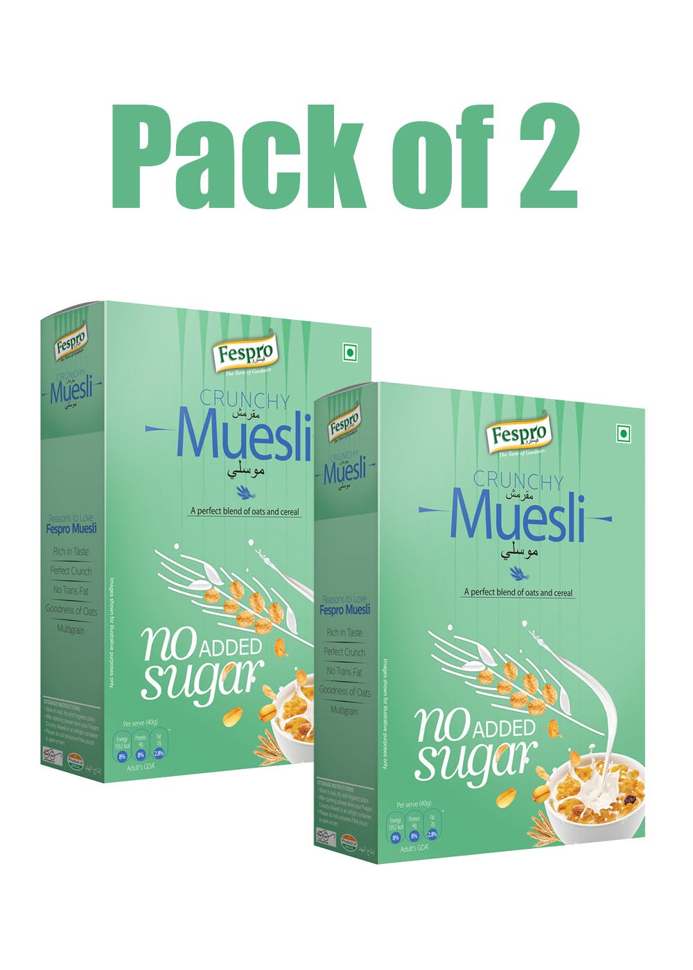 Get Muesli No Added Sugar Box - 200g(Pack of 2) at ₹ 400 | LBB Shop