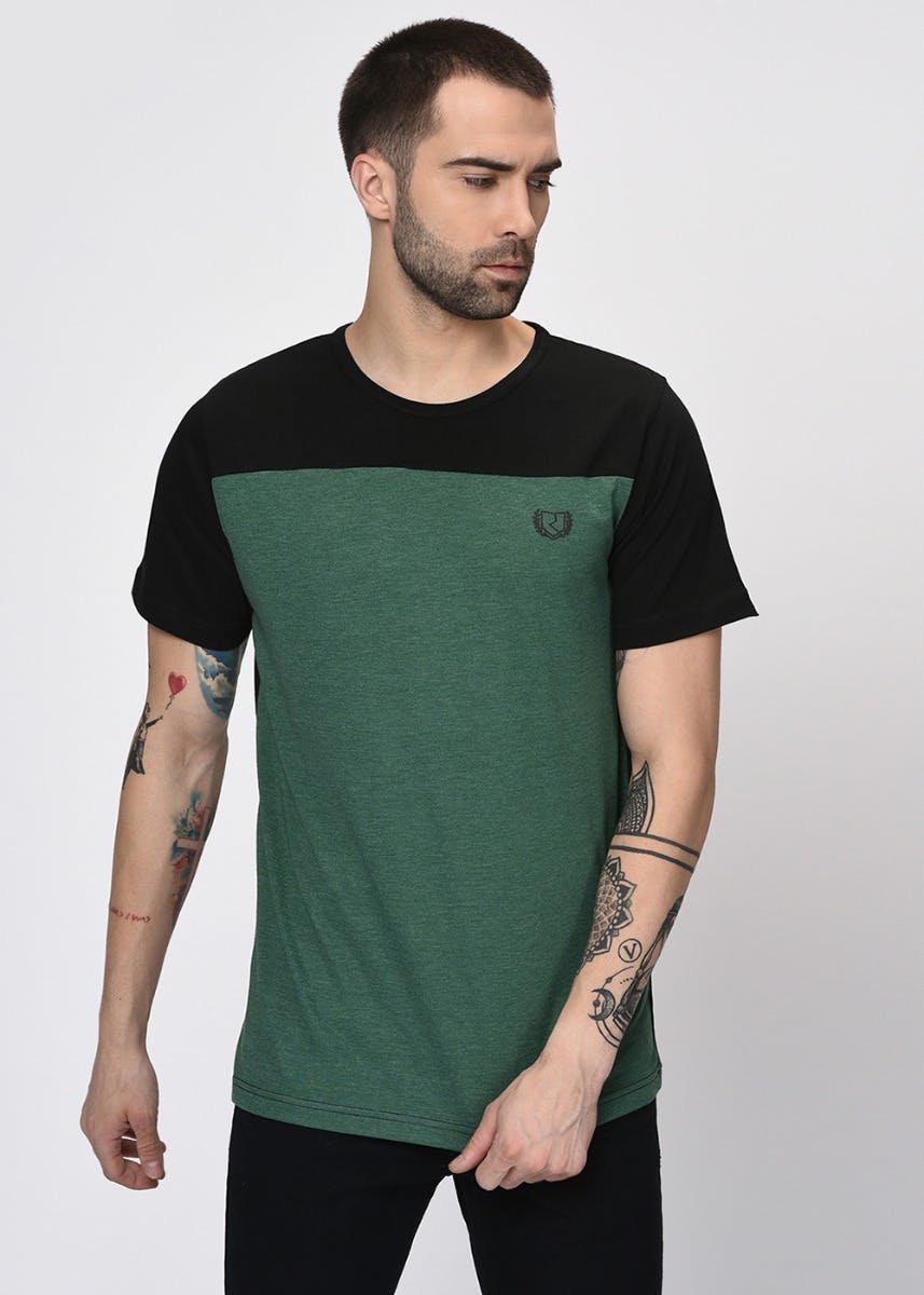 Get Two-Tone Colour Block T-Shirt at ₹ 344 | LBB Shop
