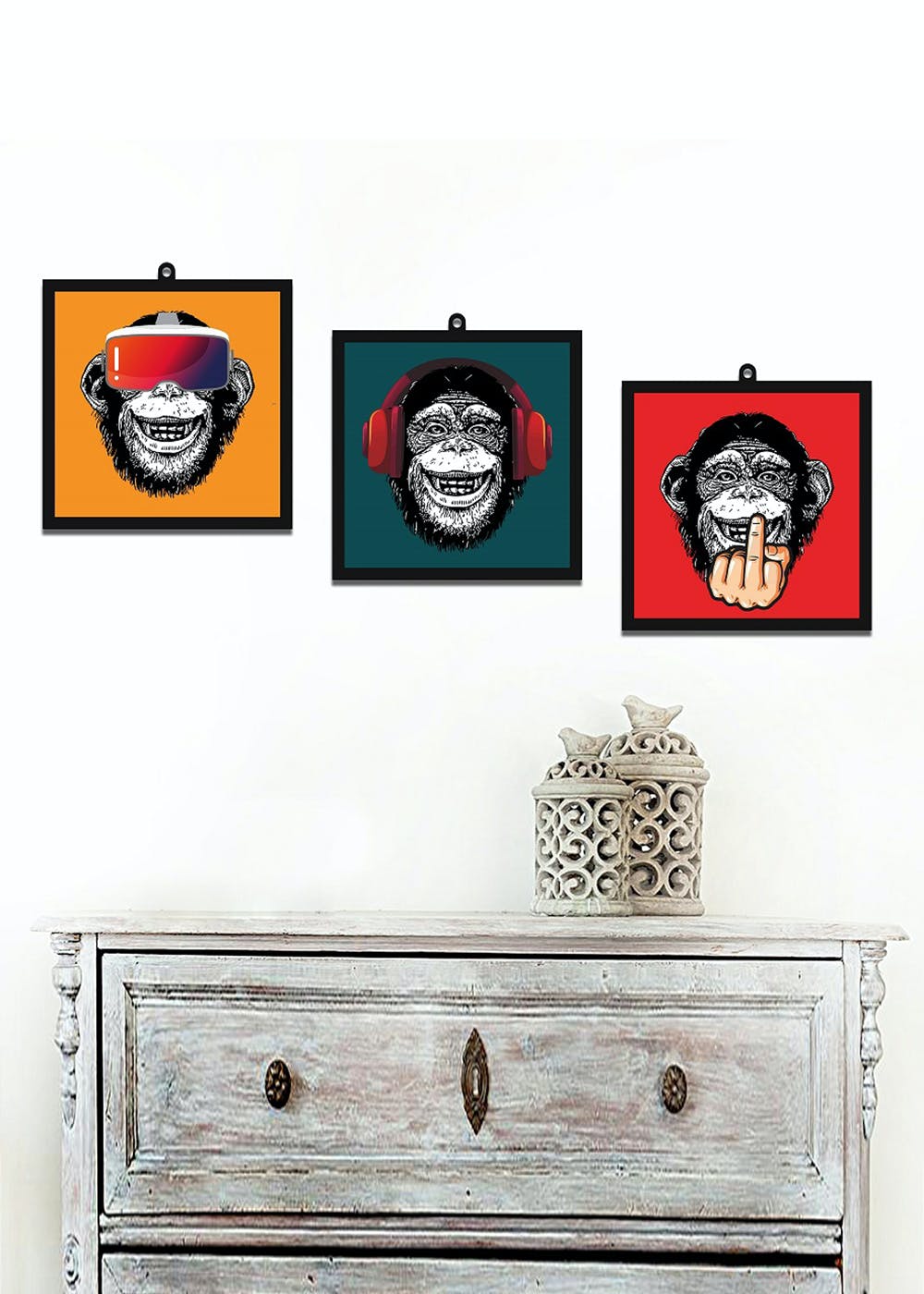 Get 3 Modern Monkeys Set Of 3 Wall Art Panels at ₹ 999 | LBB Shop