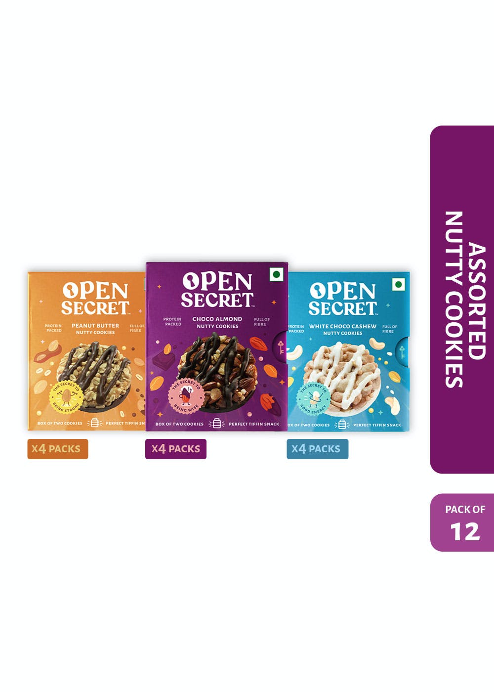 Get Assorted Nutty Cookies - 12 Packs at ₹ 399 | LBB Shop
