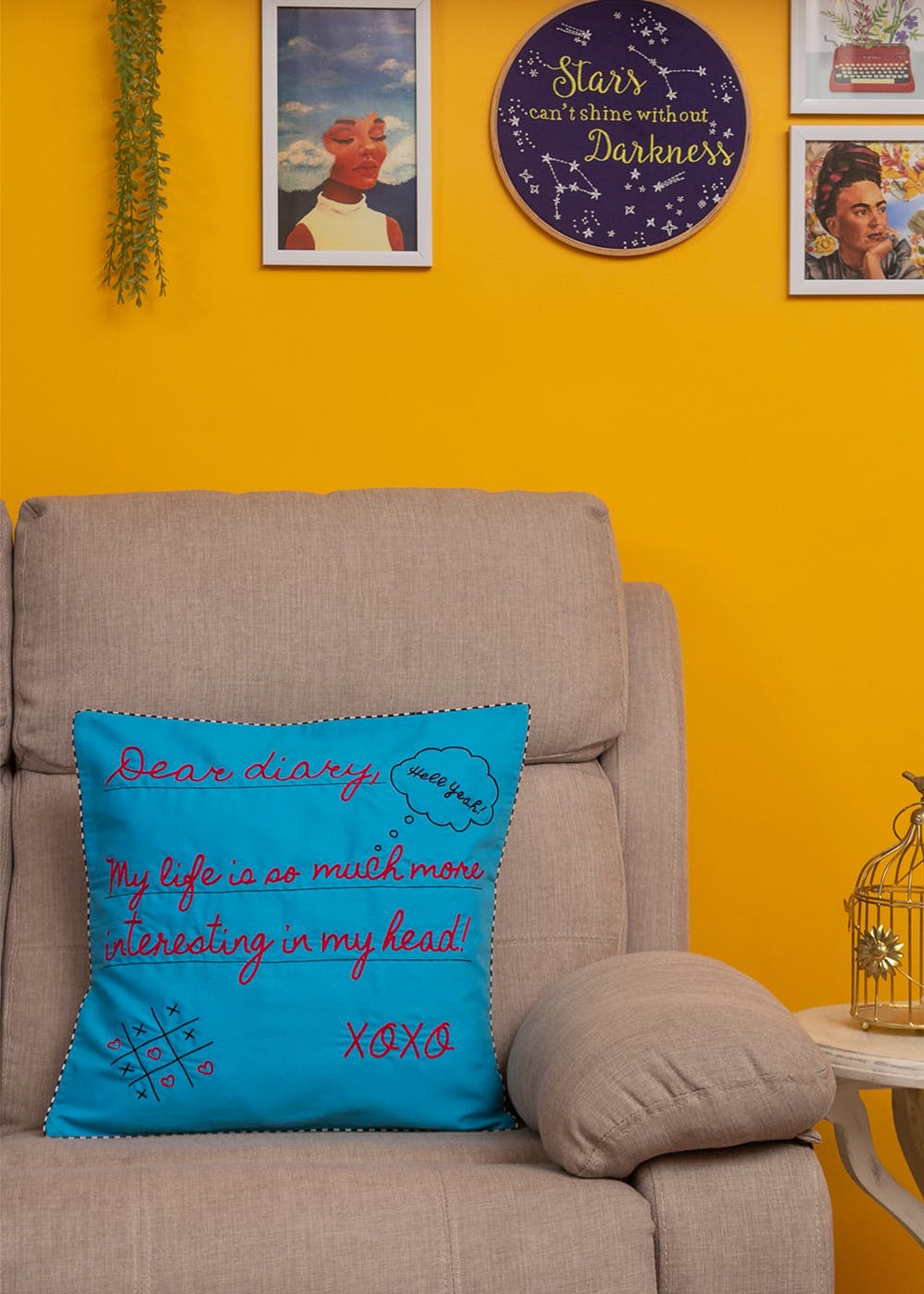 Get Dear Diary (Blue) Cushion Cover at ₹ 399 | LBB Shop