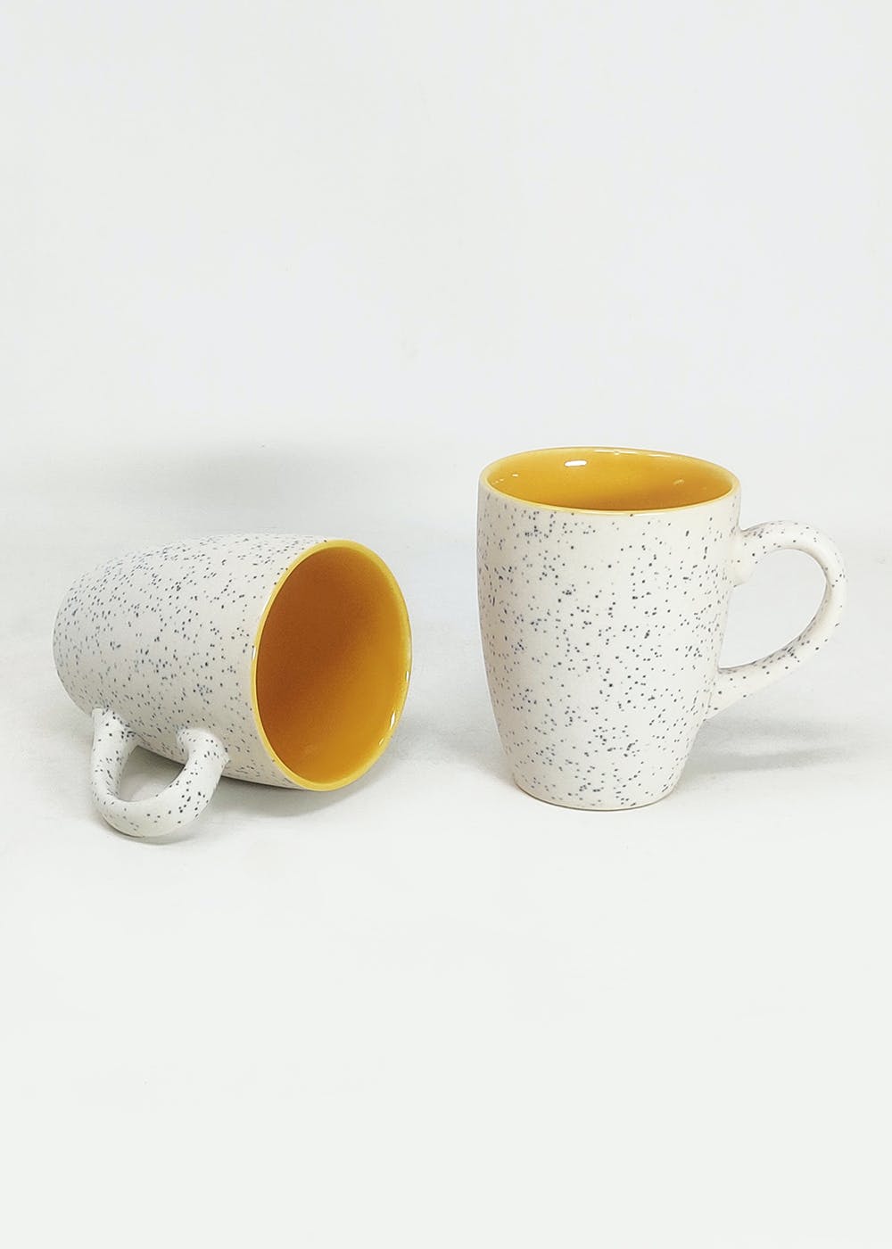Get Spotted White Matte Tea/Coffee Mugs- Set of 2 at ₹ 550 | LBB Shop
