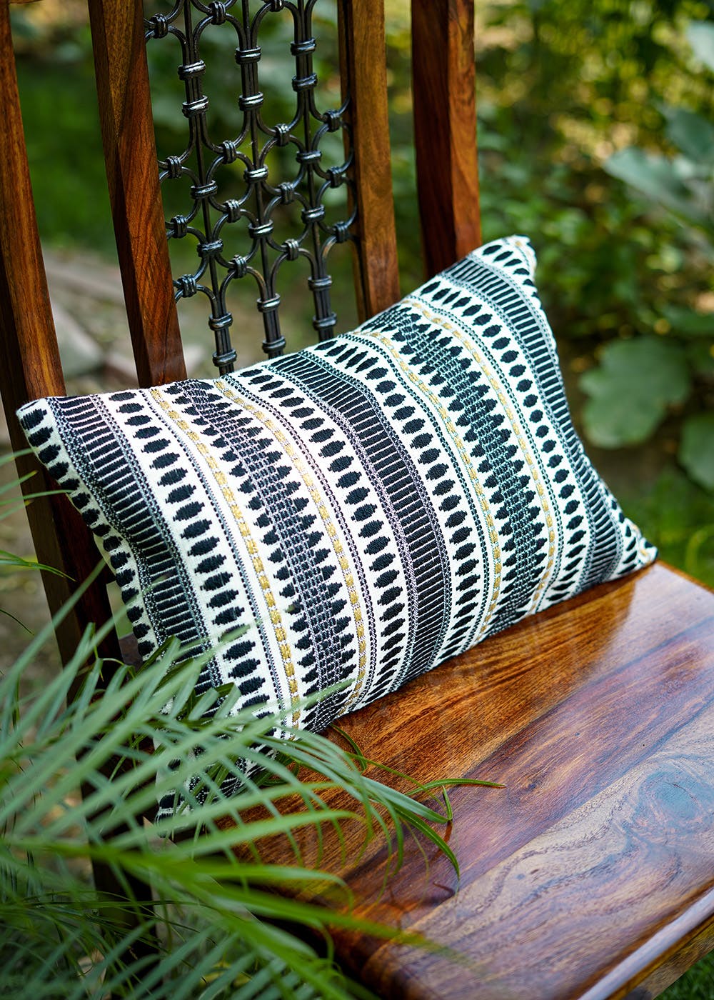 Get Blue Jacquard Rectangular Cushion Cover at ₹ 499 | LBB Shop