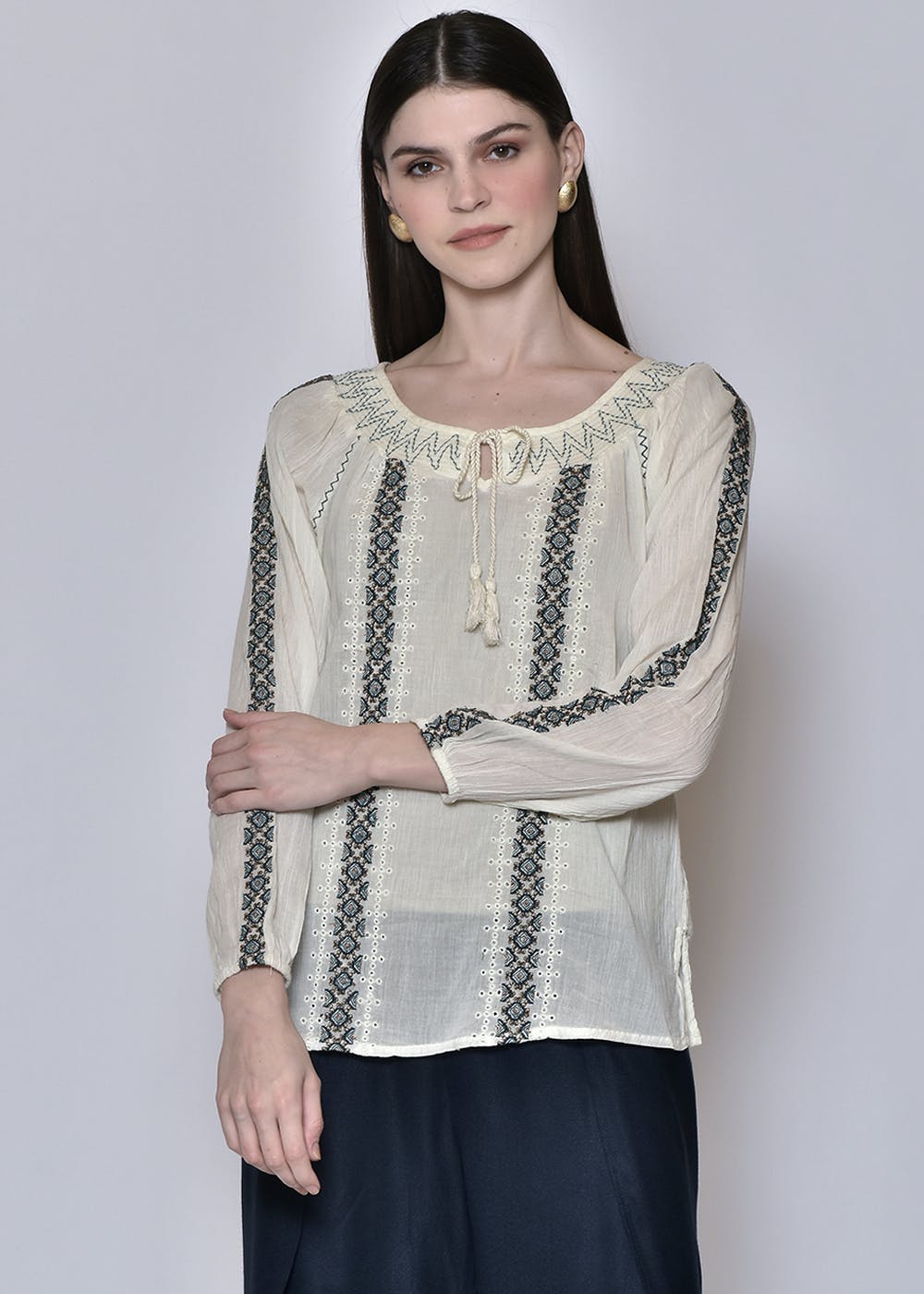 Get Printed & Cut Out Panel Detail Solid Top at ₹ 599 | LBB Shop