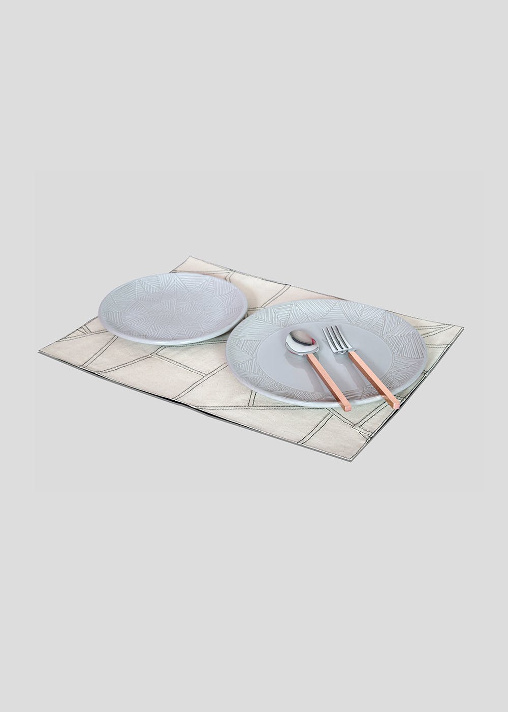 Get Contrast Abstract Patch Stitch Table Mat - Set of 2 at ₹ 440 | LBB Shop