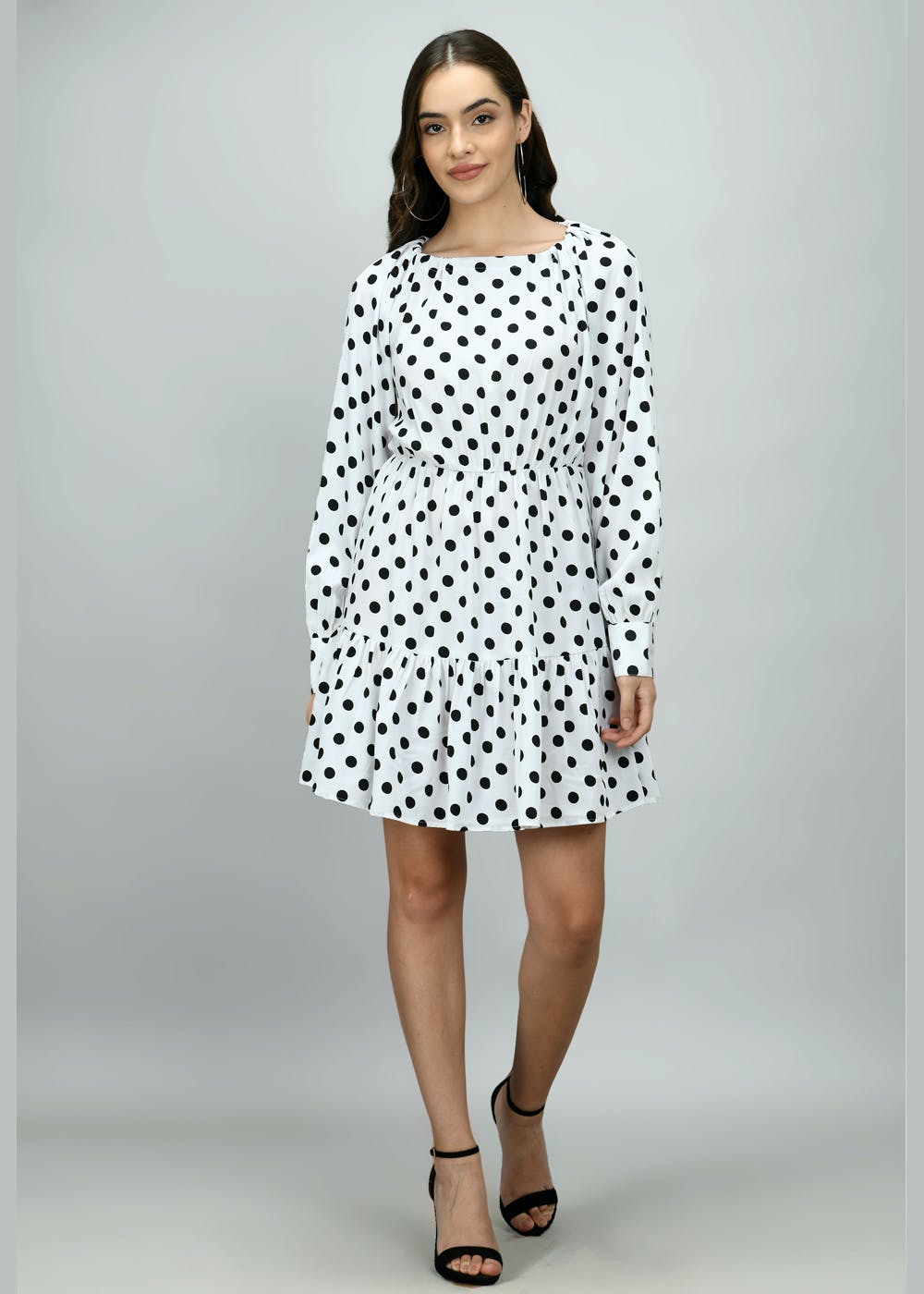 Get Polka Dots Detail White A-Line Dress at ₹ 1599 | LBB Shop