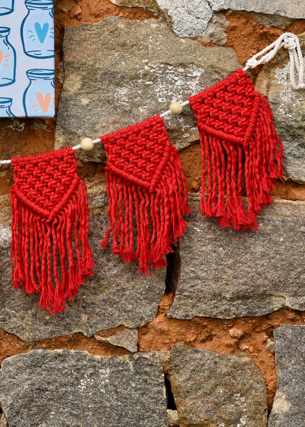 Get Red Macrame Boho Wall Hanging Décor at ₹ 960 | LBB Shop