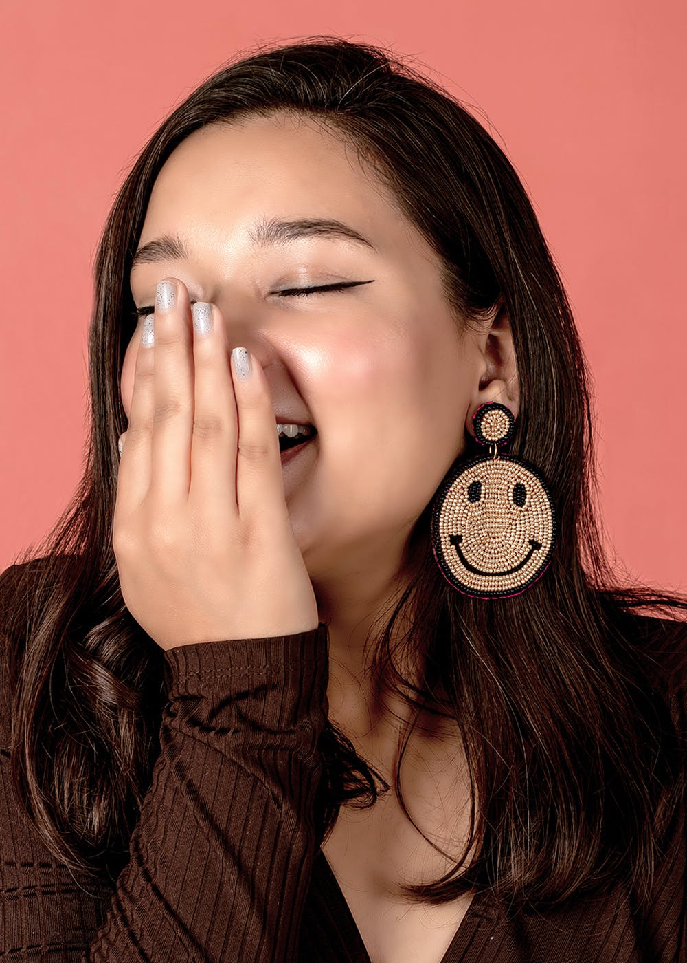 Get Smiley Club Bronze Beaded Emoji Earrings at ₹ 699 | LBB Shop