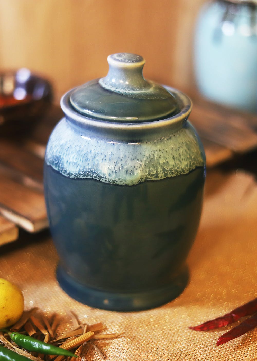 Get Olive Green Ceramic Handmade Multipurpose Storage Container at ...