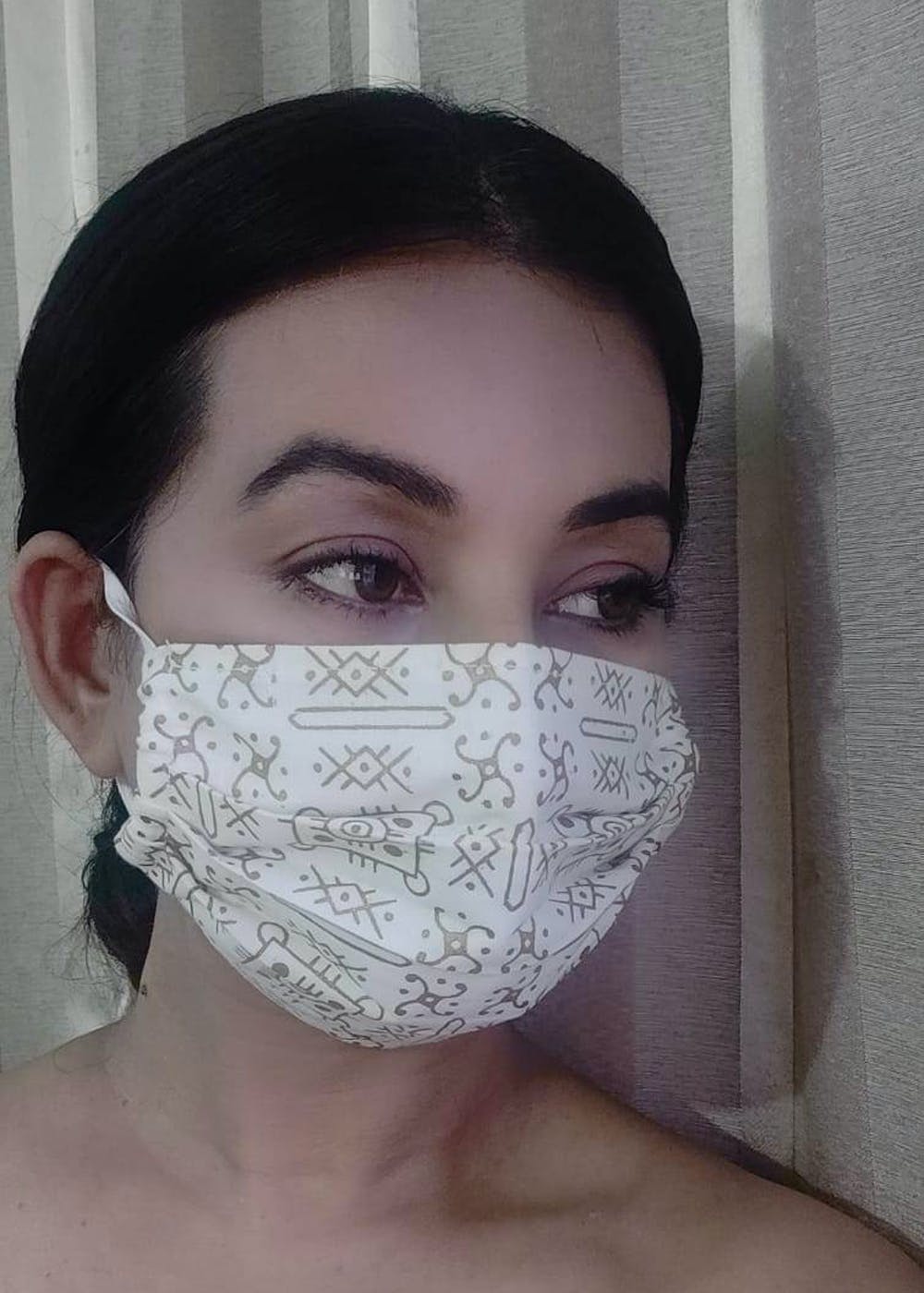 Get White Abstract Printed 3 Ply Pleated Face Mask at ₹ 245 | LBB Shop