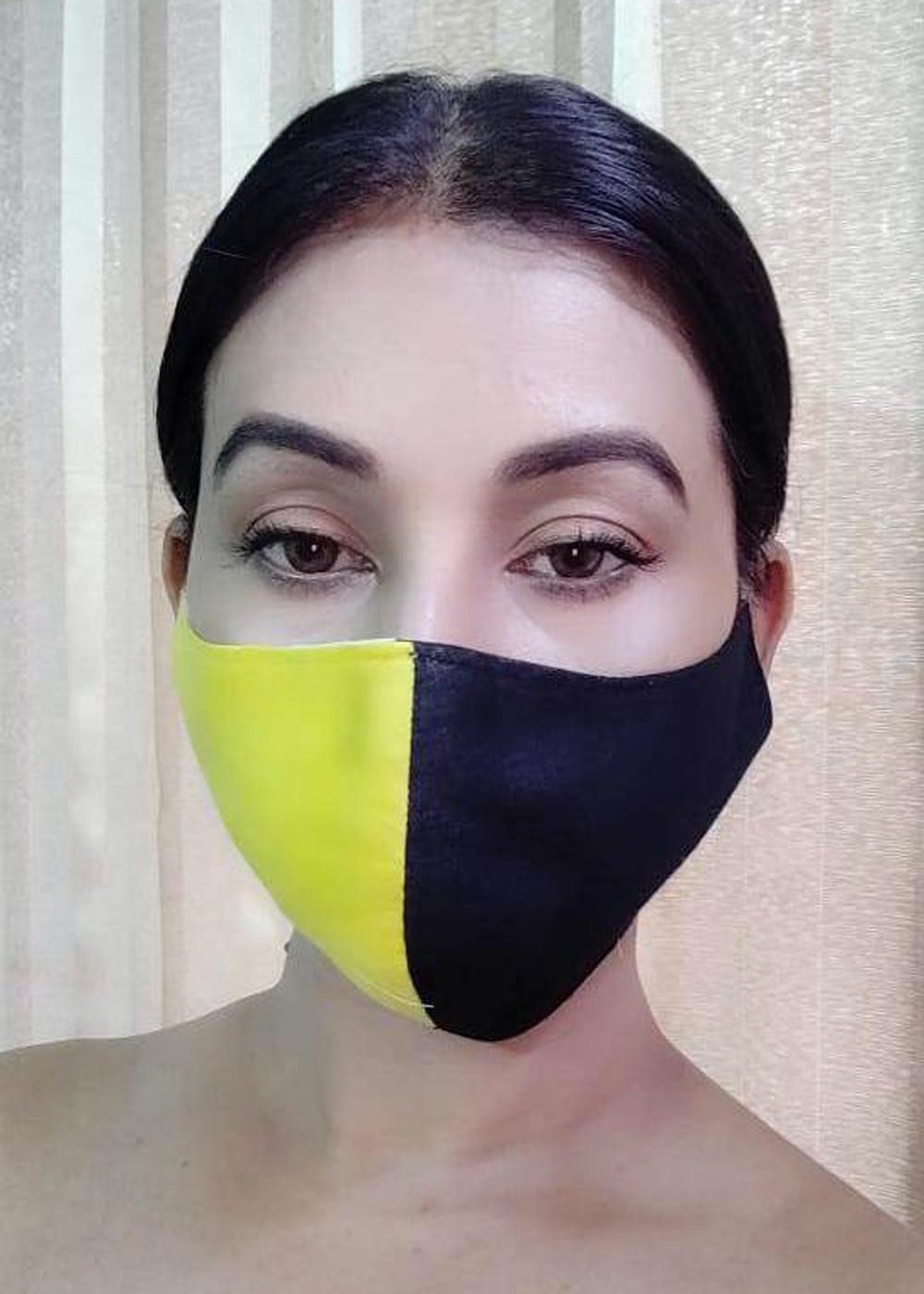 Get Yellow/Black Panel 3 Ply Face Mask at ₹ 200 | LBB Shop