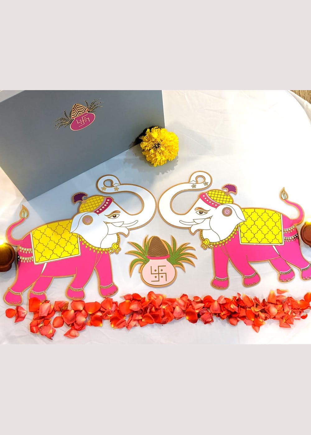 Get RANGOLI - Elephant Guards with Kalash Ready Rangoli Pack at ₹ 1086 ...
