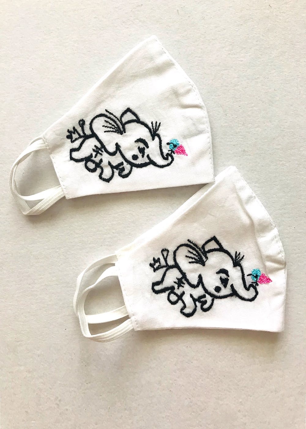 Get Cute Elephant Embroidered Mask (2-5 years Kids) at ₹ 450 | LBB Shop