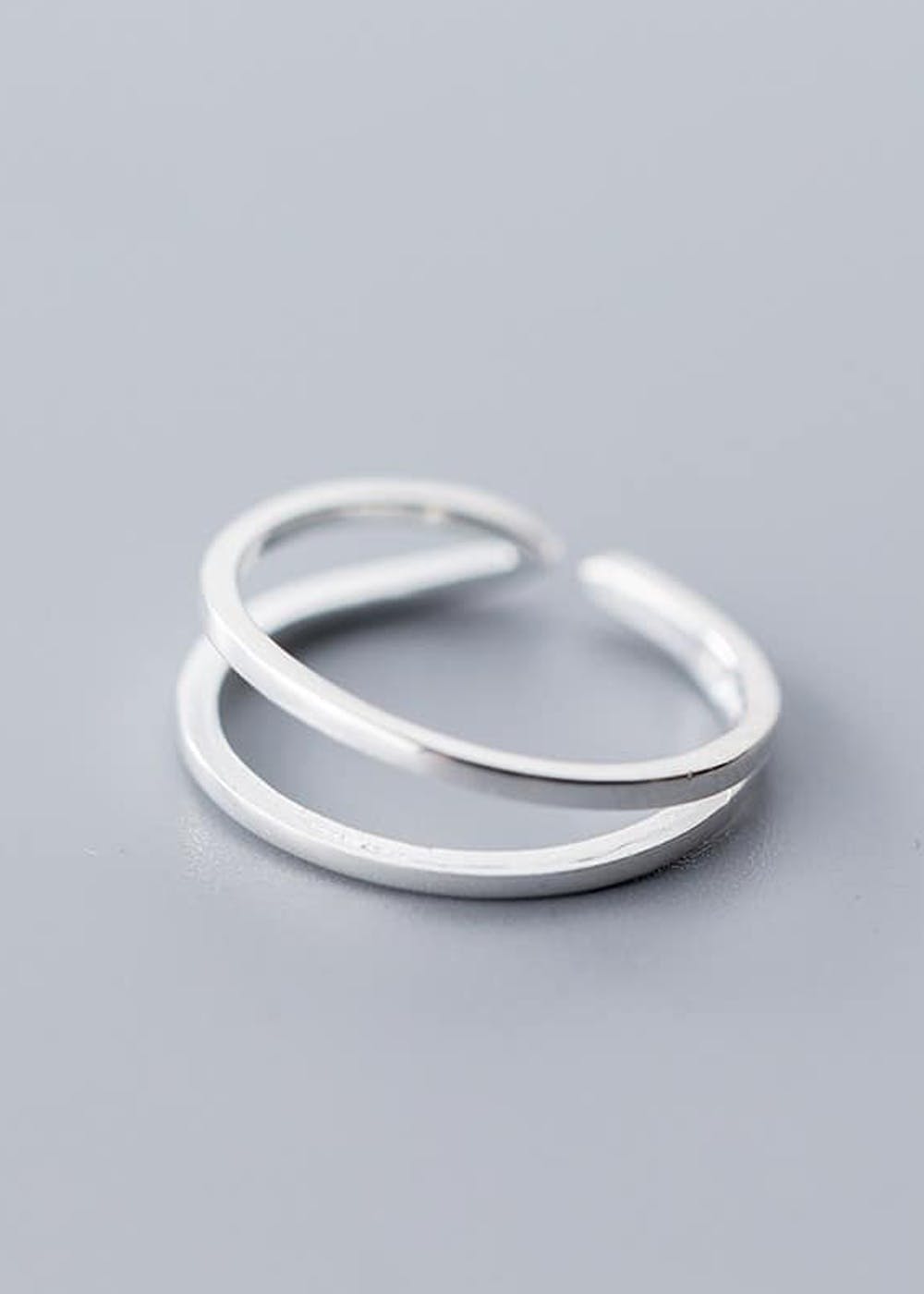 Get Double Loop 925 Sterling Silver Adjustable Ring at ₹ 1049 | LBB Shop
