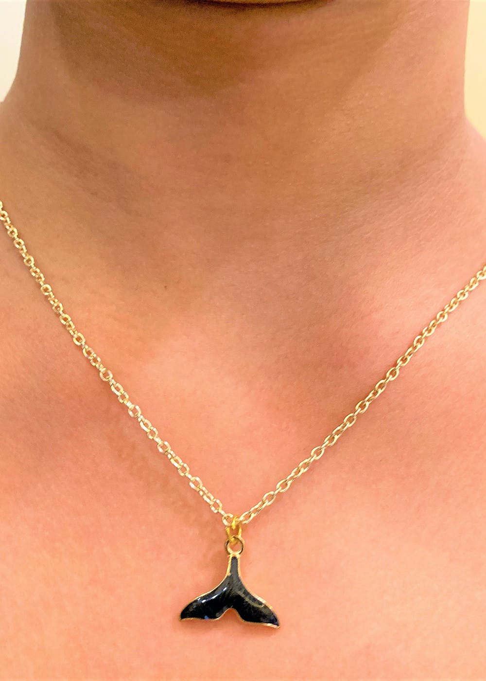 Get Gold Plated Fin Shaped Charm with Enamelling Necklace at ₹ 380 ...