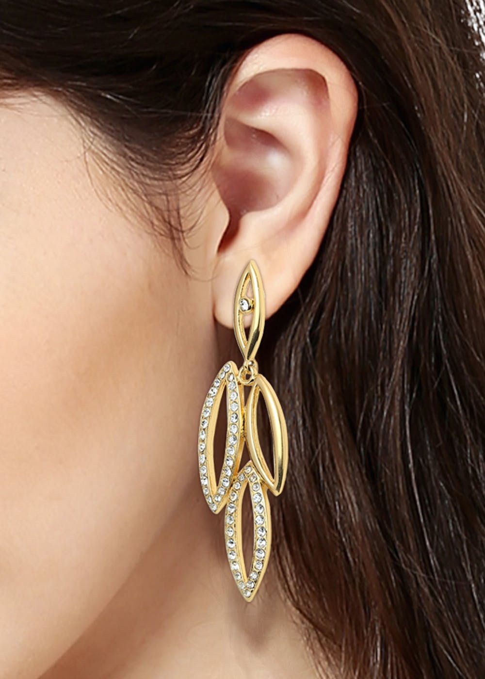 Get Gold-Toned Plated Oval Shape Drop Earrings at ₹ 1199 | LBB Shop