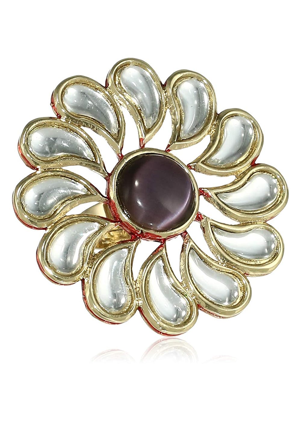 Get Gold Tone Purple Keri Cocktails Ring at ₹ 1299 | LBB Shop