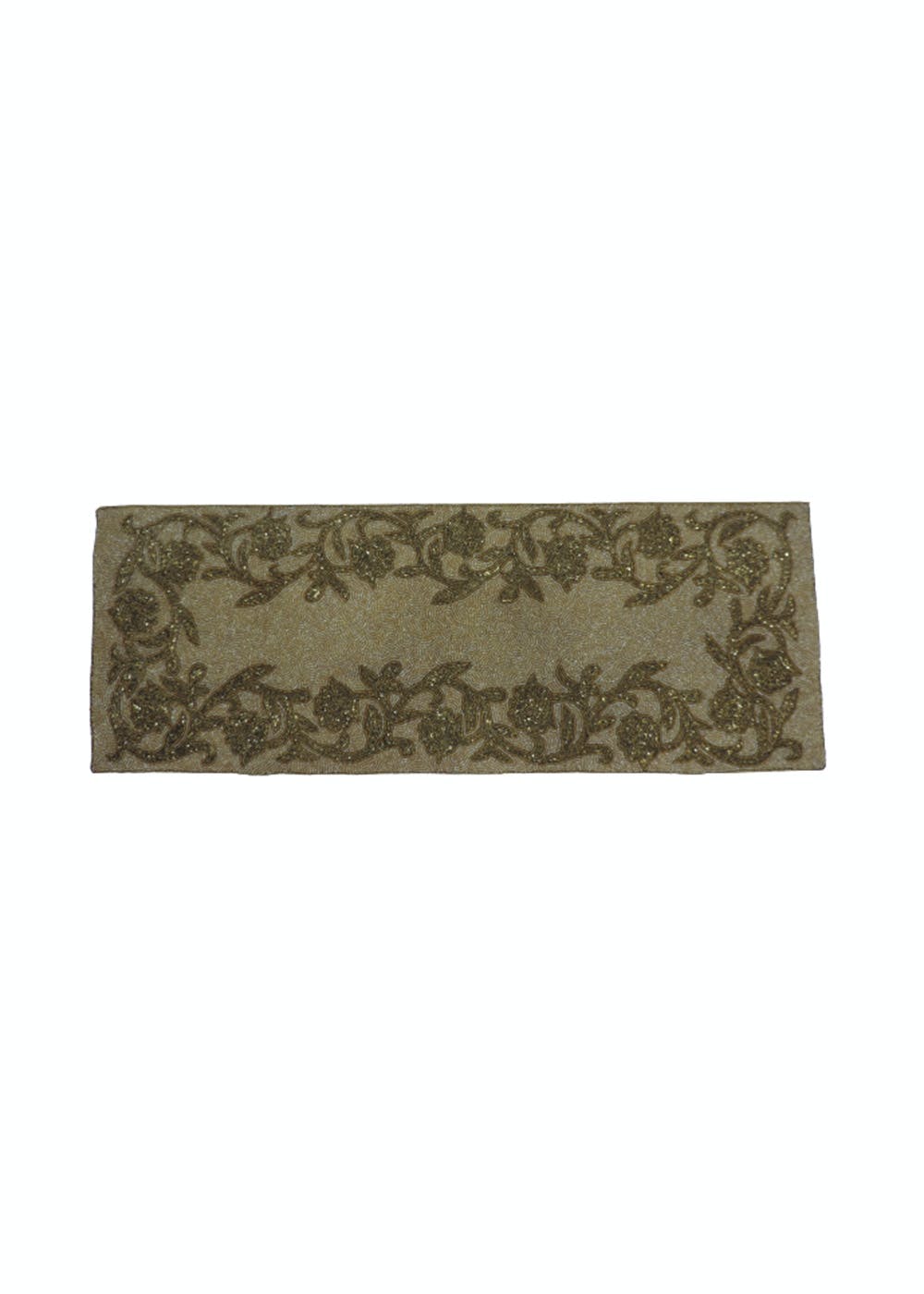 Get Floral Pattern Gold Embroidered Table Runner at ₹ 1099 | LBB Shop
