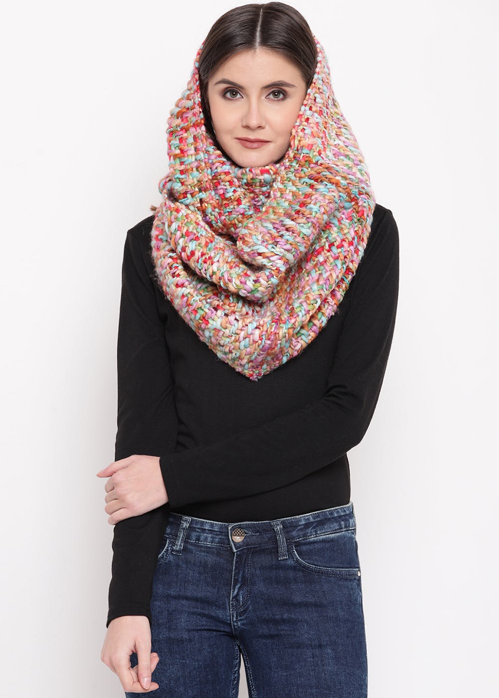 Get Pastel Multicoloured Woven Acrylic Snood at ₹ 950 | LBB Shop