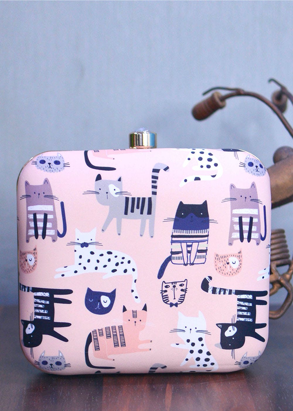 Get Cat Printed Pink Clutch at ₹ 1099 | LBB Shop