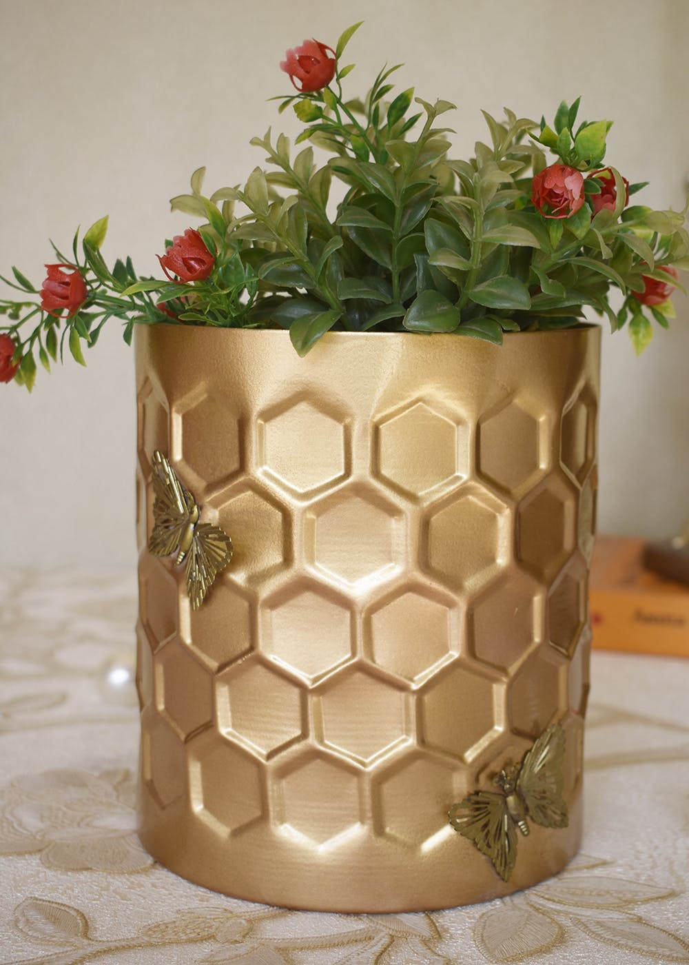Get Butterfly Embellished Honeycomb Planter at ₹ 900 | LBB Shop