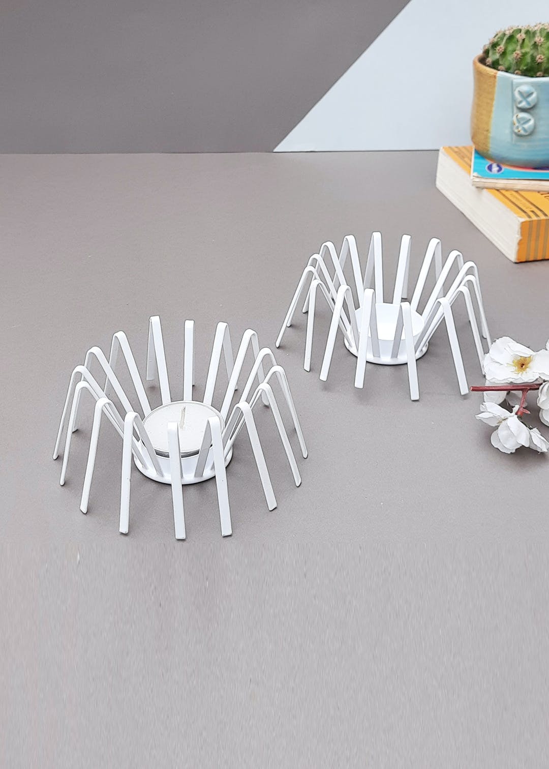 Get White T- Light Holder Set at ₹ 550 | LBB Shop